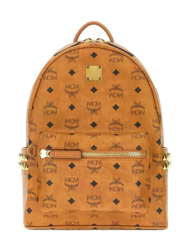 Mcm Small Stark Backpack - Brown