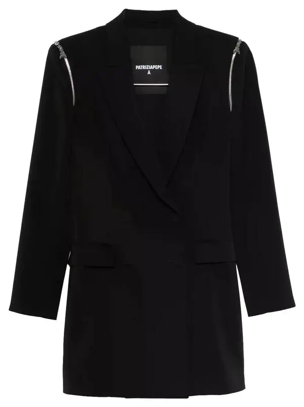 Patrizia Pepe Detachable-sleeve Mini Dress - Black