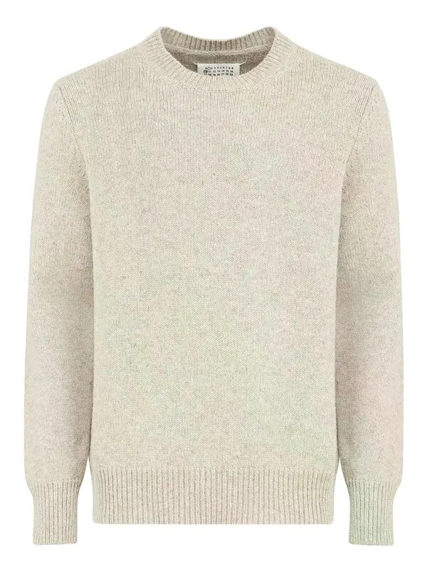 MAISON MARGIELA Crew Neck Four-stitch Jumper - Neutrals