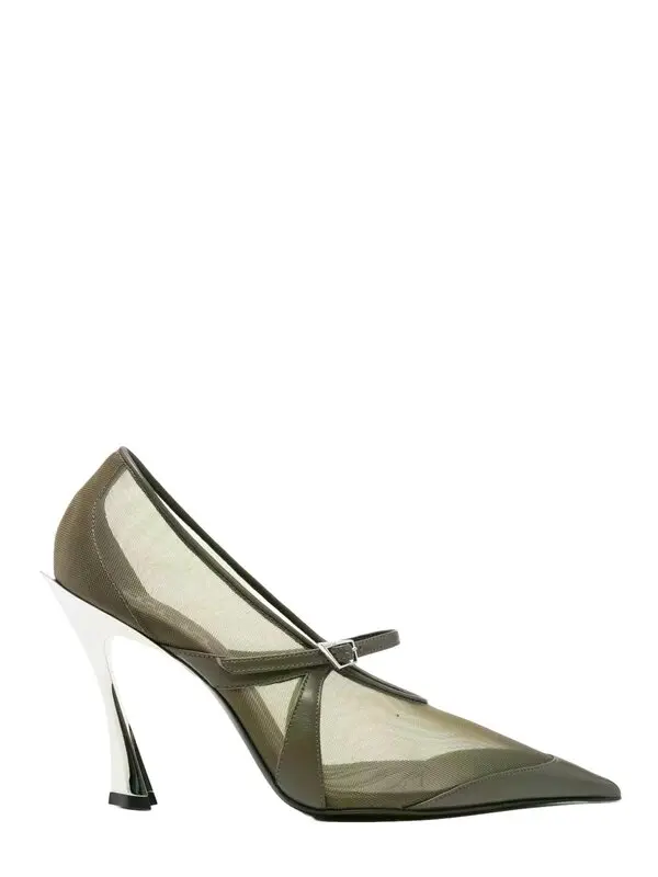 MUGLER 100mm Mesh Pumps - Green