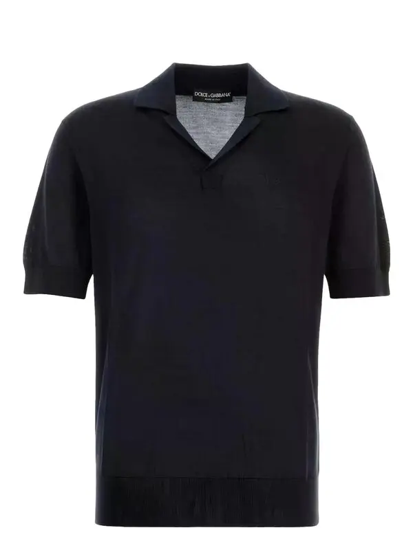 Dolce & Gabbana Silk Polo Shirt - Blue