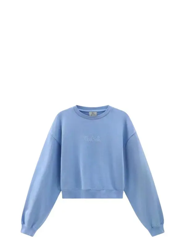 Woolrich Logo-embroidered Cotton Sweatshirt - Blue