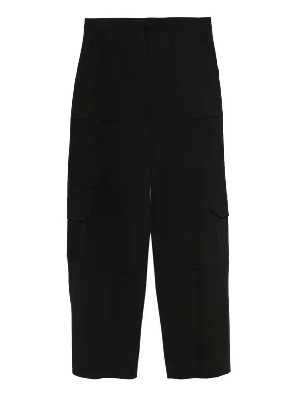 GANNI Twill Cargo Trousers - Black