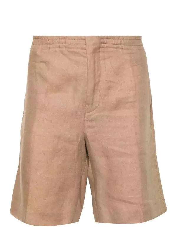 Zegna Oasi Lino Linen Shorts - Brown