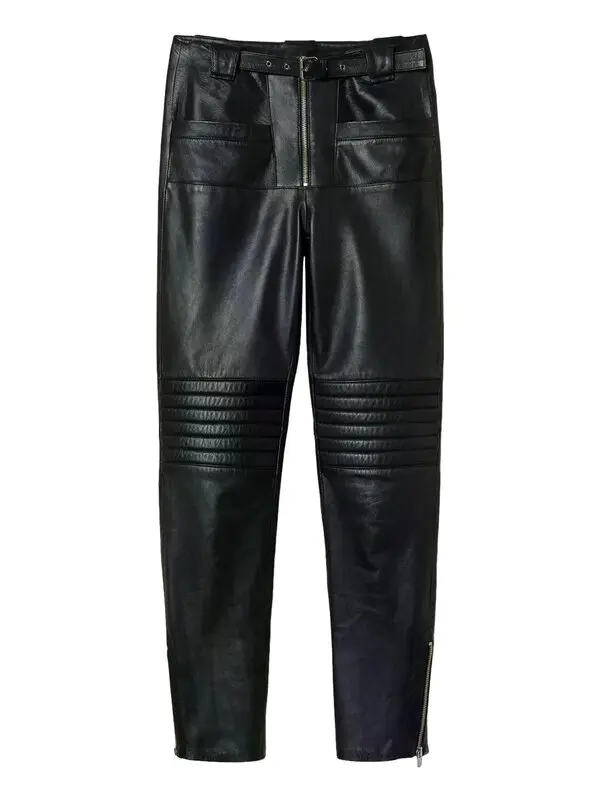 TWINSET Fairfax Leather Biker Trousers - Black