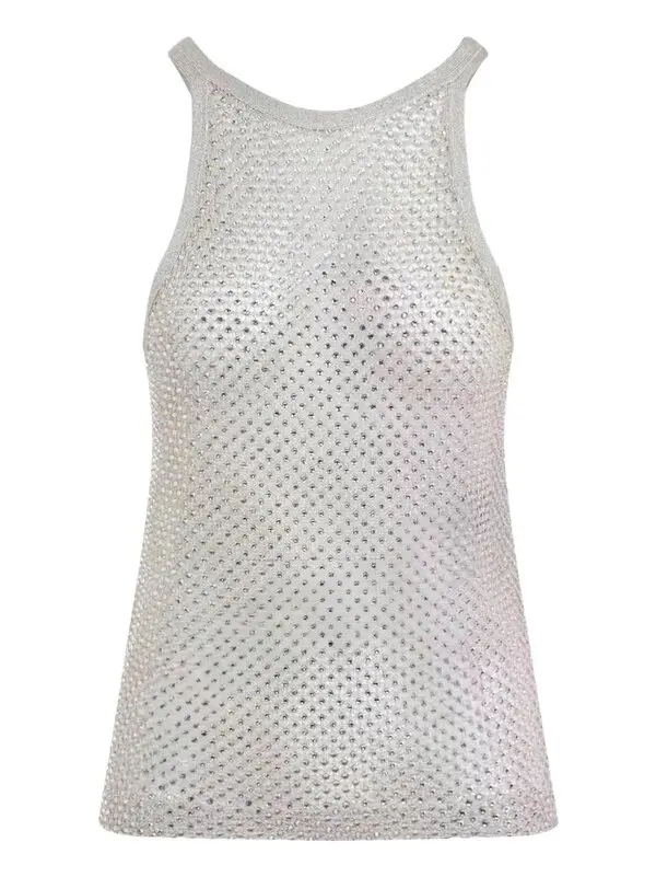 TOM FORD Crystal-embroidered Racerback Tank Top - Neutrals