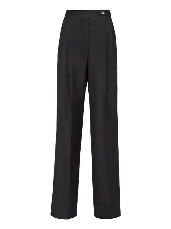 Prada Kid-mohair Tailored Trousers - Black
