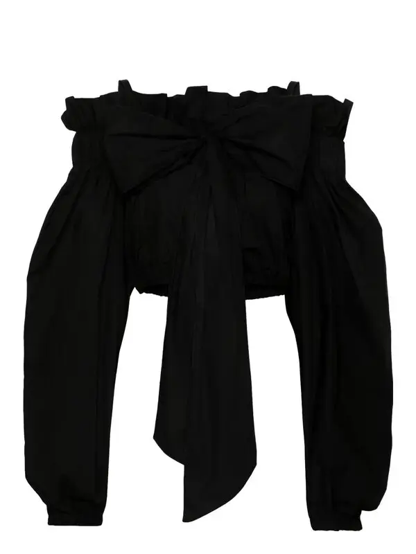 PATOU Bow-detail Cropped Top - Black