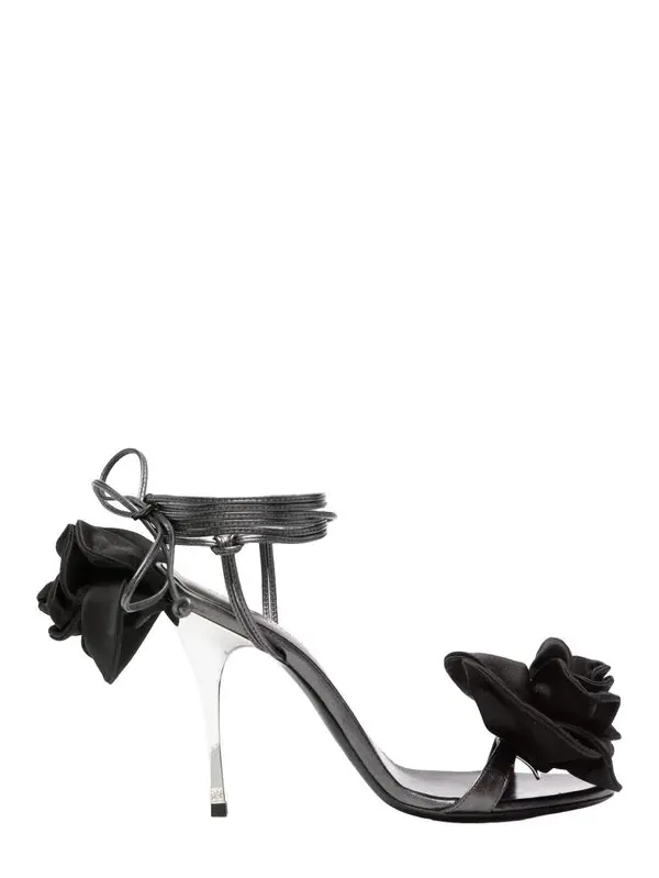 Magda Butrym 105mm Floral-appliqué Sandals - Black