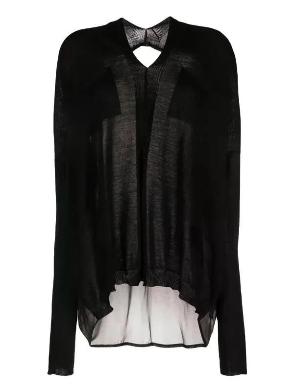 Masnada Abstract-print Wool Blouse - Black