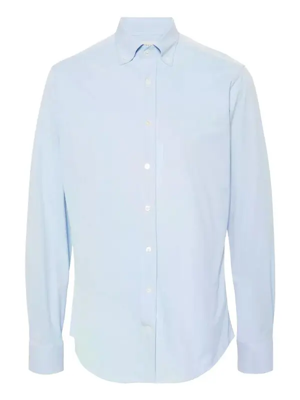 TRAIANO MILANO Long-sleeve Stretch Shirt - Blue