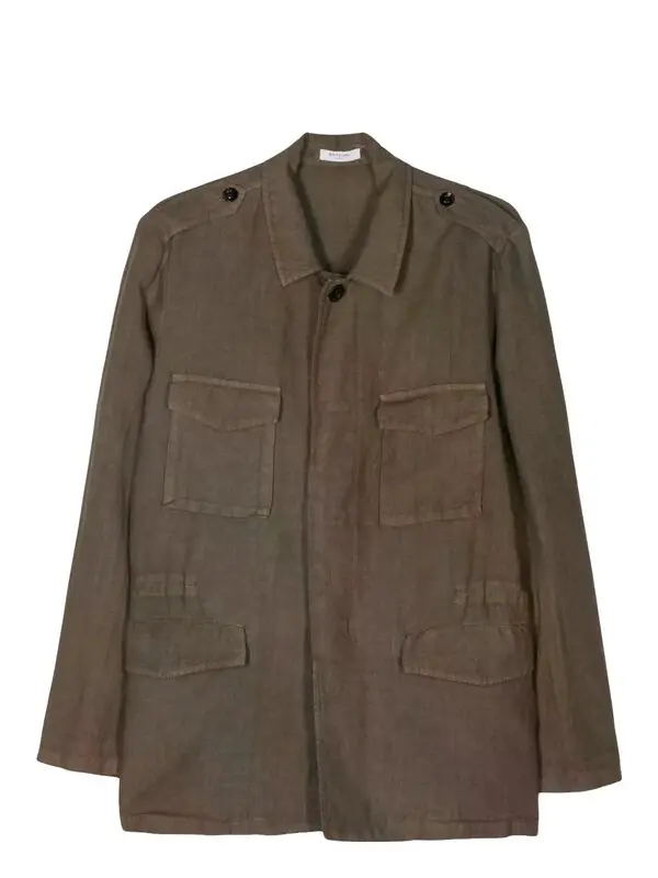 Boglioli Linen Chambray Shirt Jacket - Brown