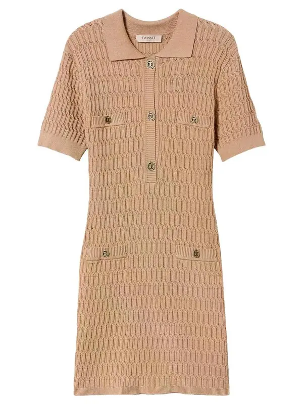 TWINSET Button-up Knit Minidress - Brown