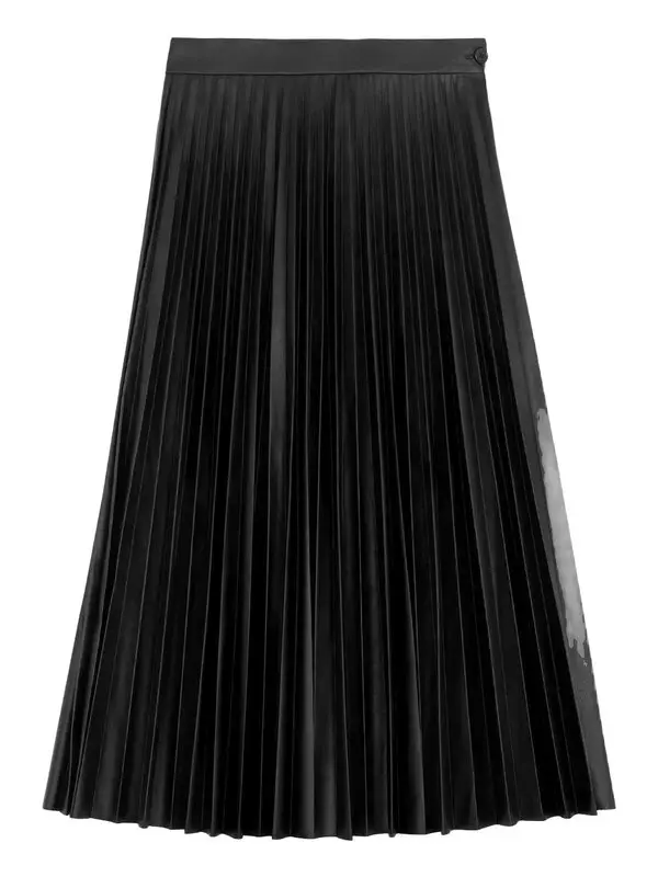 MAISON MARGIELA Pleated Faux-leather Midi Skirt - Black