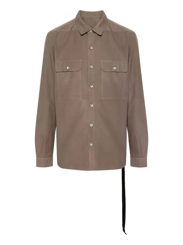 Rick Owens Organic Cotton Poplin Shirt - Brown
