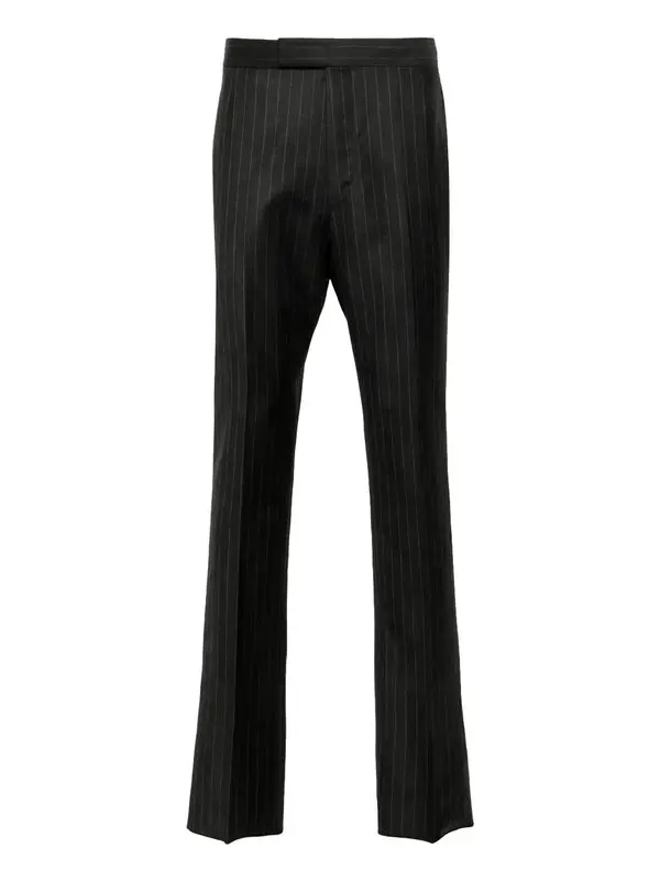 Thom Browne Pinstripe Wool Trousers - Grey