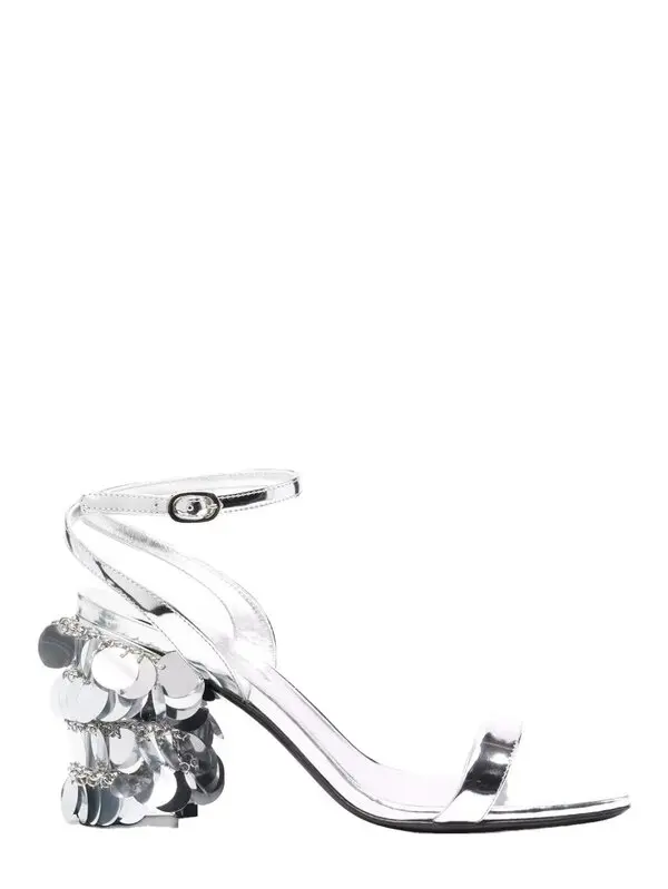 Rabanne Paillette-embellished Sandals - Silver
