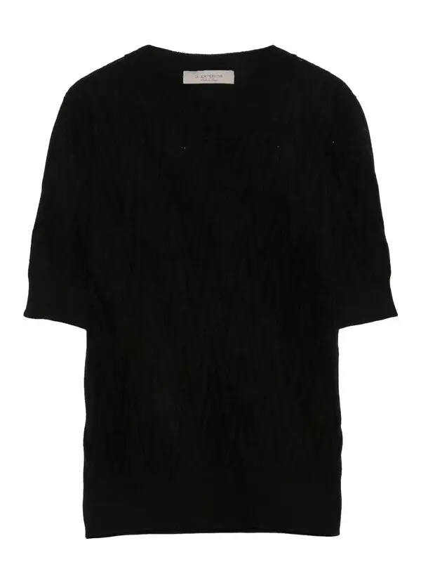 D.exterior Chevron-knit Sweater - Black