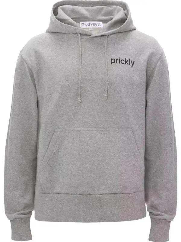 JW Anderson Prickly Slogan-print Hoodie - Grey