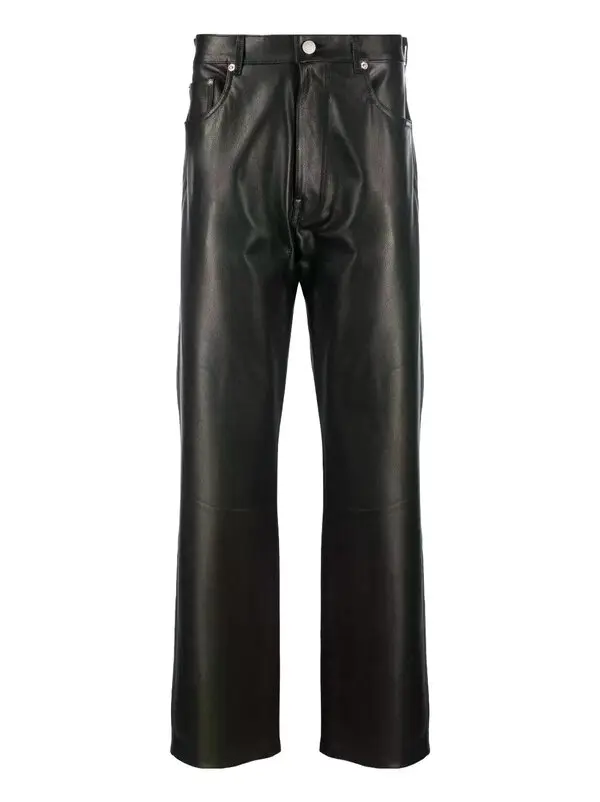 VTMNTS Straight-leg Leather Trousers - Black