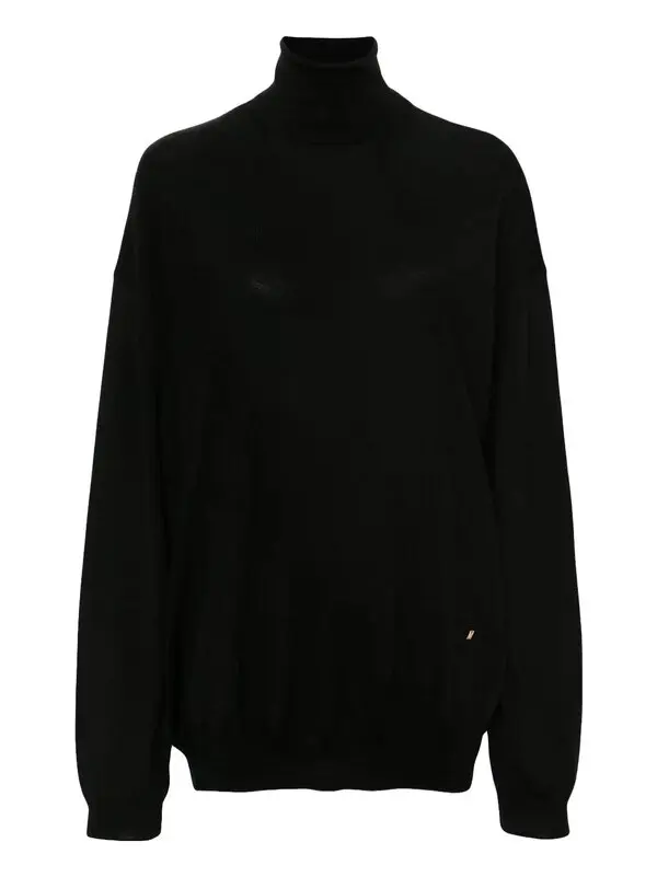 Moschino Logo-plaque Sweater - Black