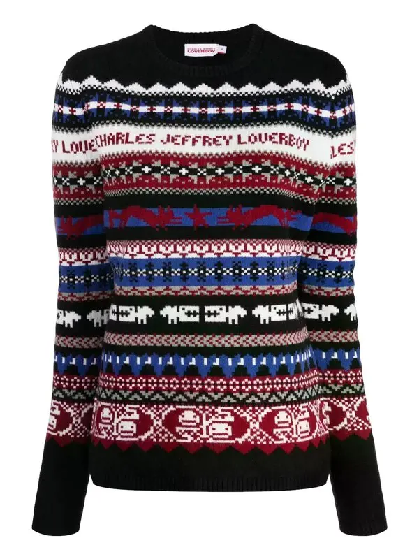 CHARLES JEFFREY Fair Isle-knit Crew-neck Jumper - Multicolour
