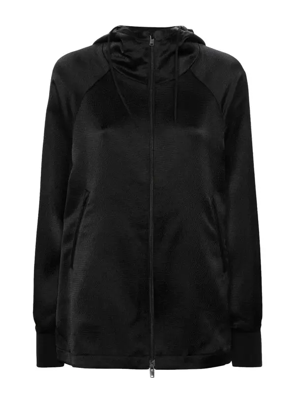 Y3 Textured Zipped Hoodie - Black