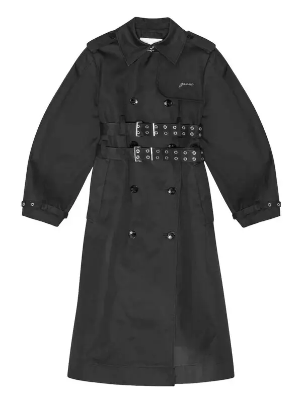 GANNI Organic Cotton Trench Coat - Black