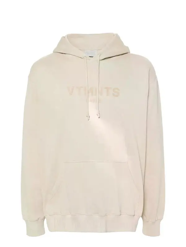 VTMNTS Logo-print Cotton Hoodie - Neutrals