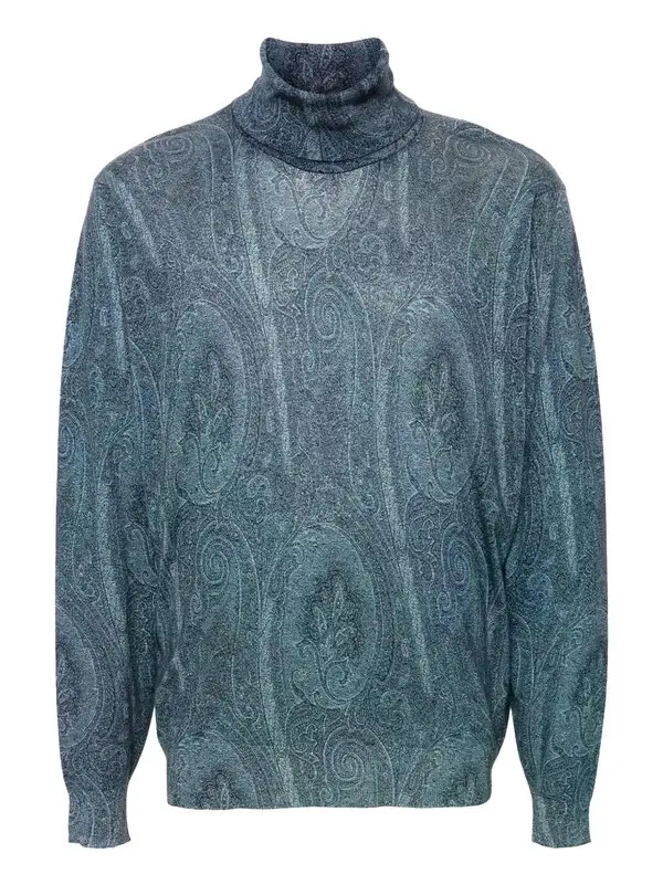 Etro Paisley-jacquard Sweater - Blue
