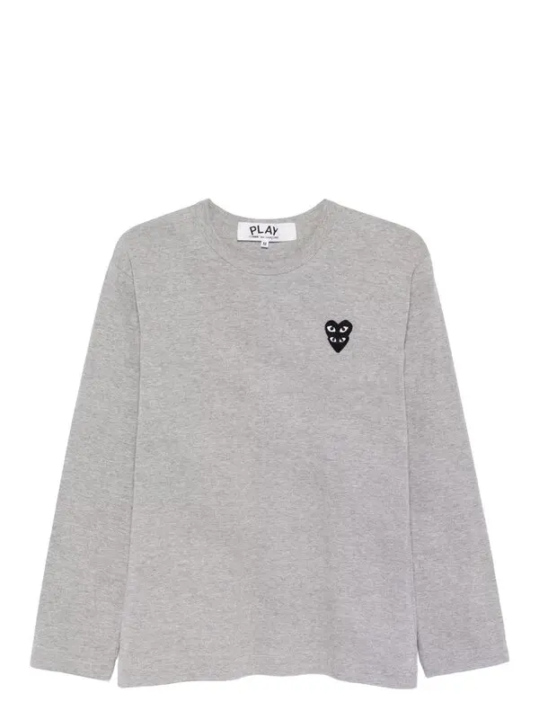 Play Comme Des Garcon Double Heart-patch T-shirt - Grey