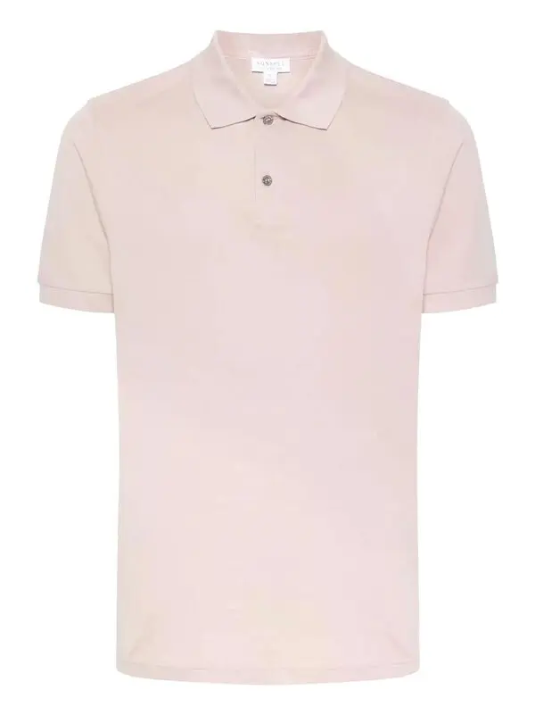 Sunspel Short-sleeve Cotton Polo Shirt - Pink