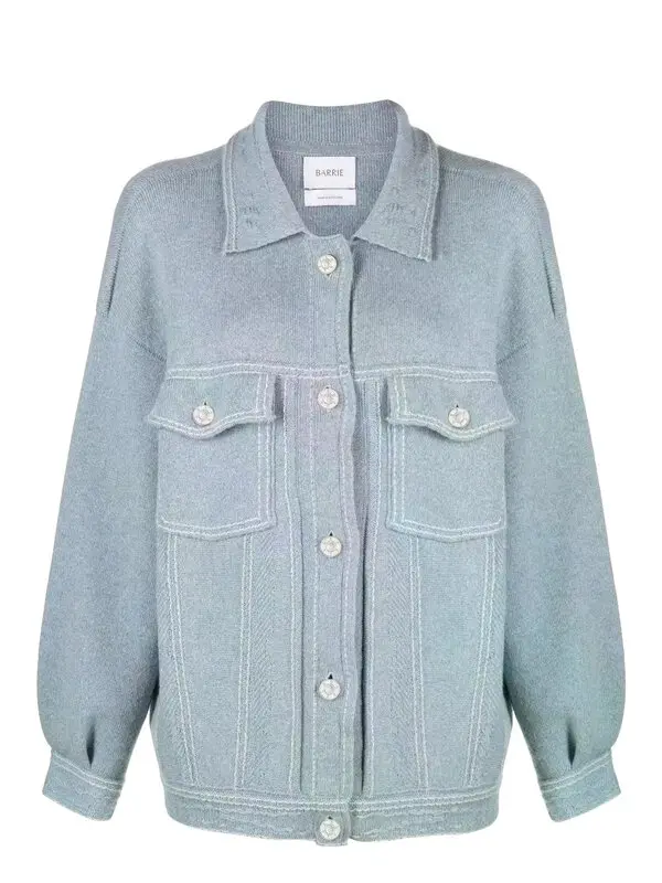 BARRIE Contrast-stitching Denim-effect Jacket - Blue