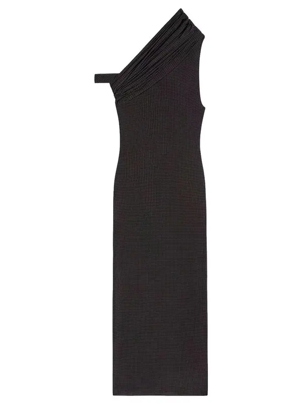 COURREGES Houndstooth Twist Midi Dress - Black