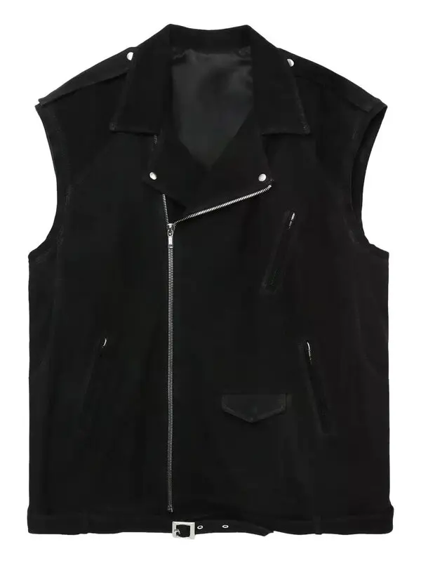 Rick Owens Leather Biker Vest - Black