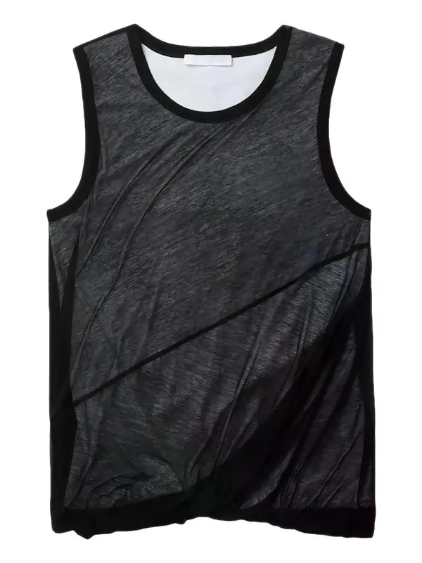 Helmut Lang Layered Cotton Tank Top - Black