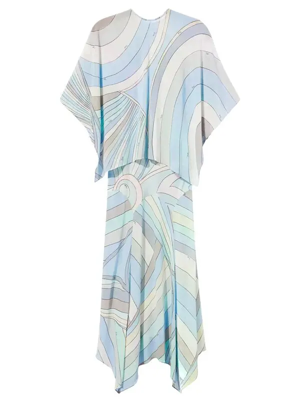 Emilio Pucci Iride-print Layered Dress - Blue