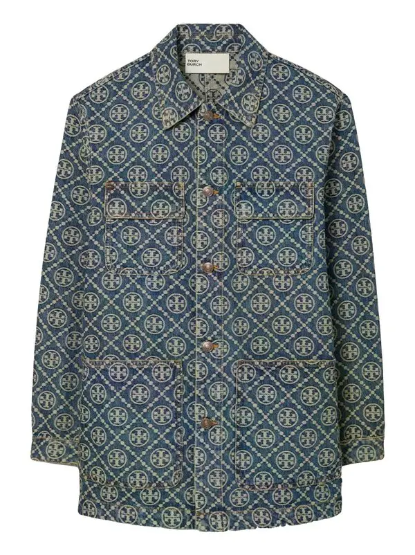 Tory Burch Denim Cargo Jacket - Blue
