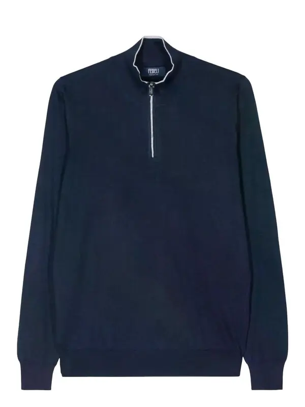 Fedeli Cashmere-silk Blend Fine-knit Jumper - Blue