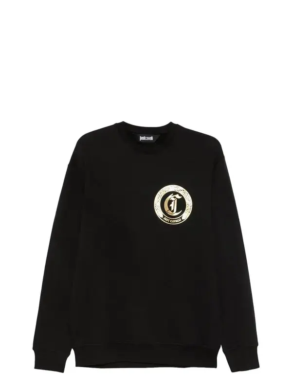 Just Cavalli Logo-print Cotton Sweatshirt - Black