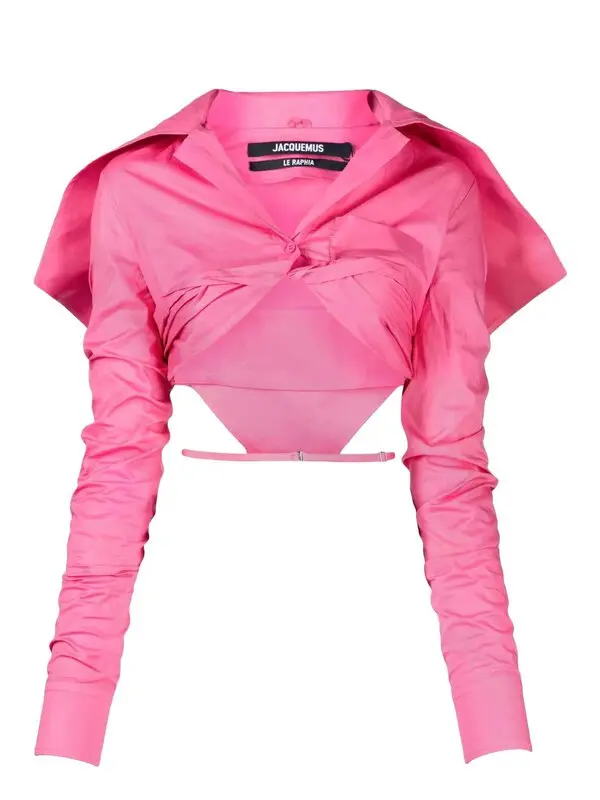 Jacquemus La Chemise Meio Cropped Shirt - Pink
