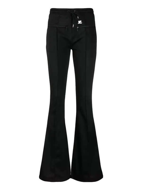 COURREGES Seam-detailing Flared Track Pants - Black