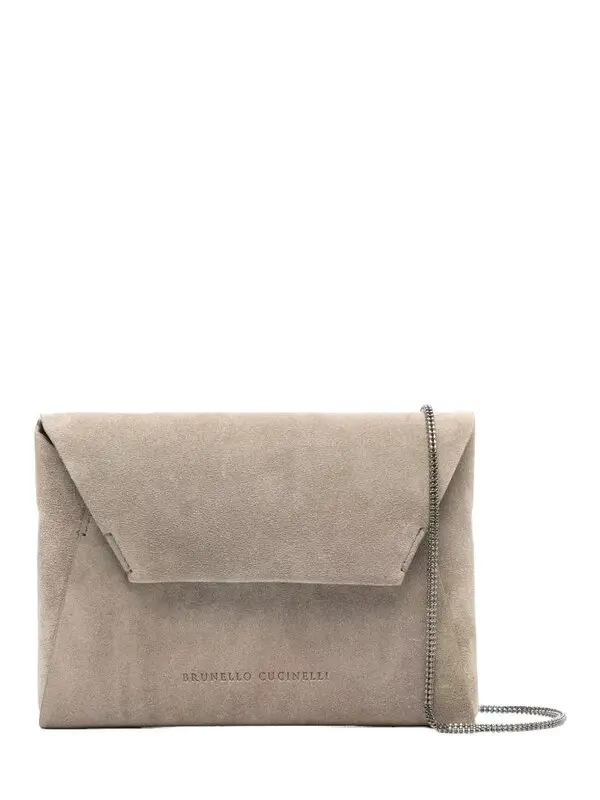 Brunello Cucinelli Suede Clutch Bag - Grey