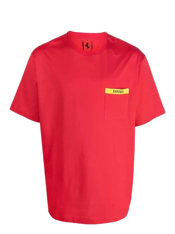 FERRARI Logo-print Crew-neck T-shirt - Red