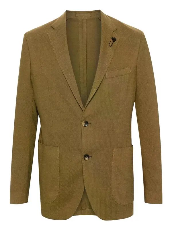 LARDINI Notched-lapels Single-breasted Blazer - Green