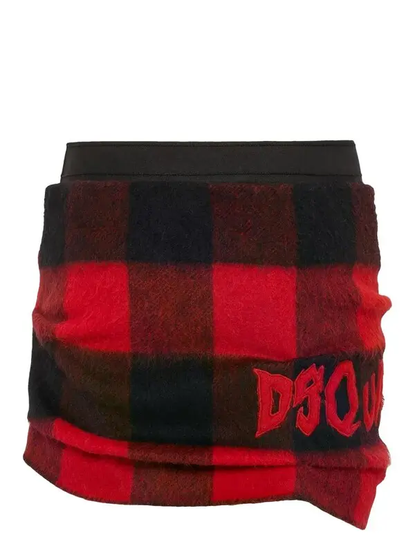 Dsquared2 Distressed Check-print Mini Skirt - Pink