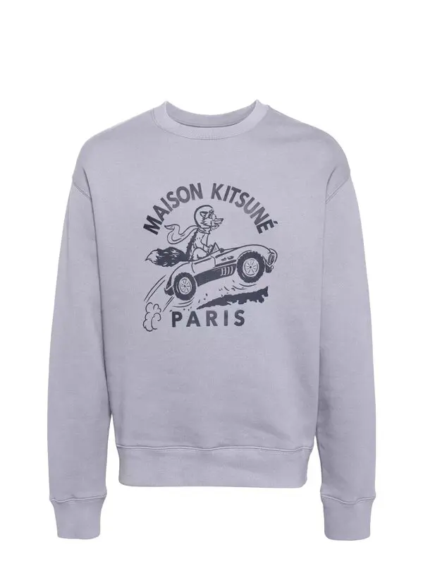 Maison Kitsuné Racing Fox Cotton Sweatshirt - Blue