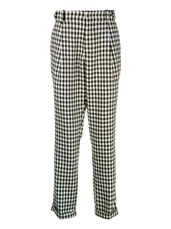 Roberto Cavalli Gingham Check Tailored Trousers - Black