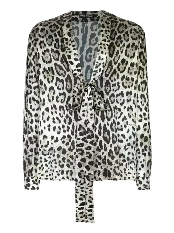 Dolce & Gabbana Leopard-print Shirt - Grey