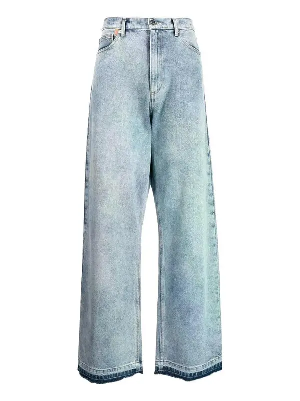 Natasha Zinko Heart-pocket Wide-leg Jeans - Blue